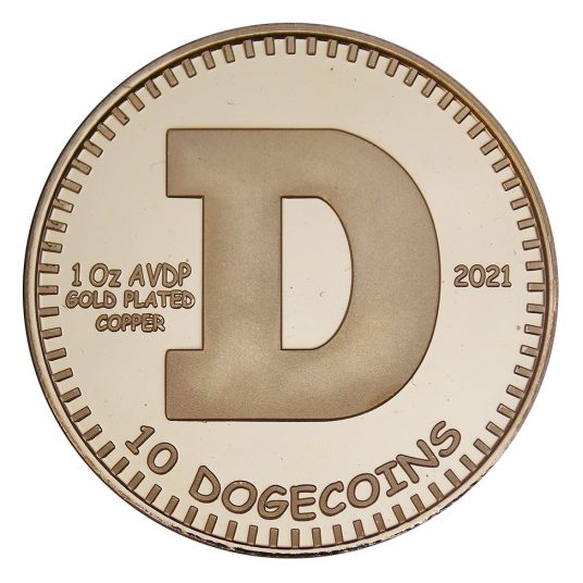 Physical Dogecoin – 2021 24kt Gold Plated Copper Edition – Shibe Mint